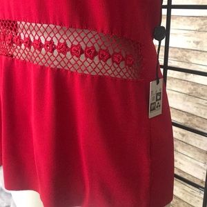 Max Studio | Tops | Max Studio Red Dress Tank Crochet Beading L Nwt ...